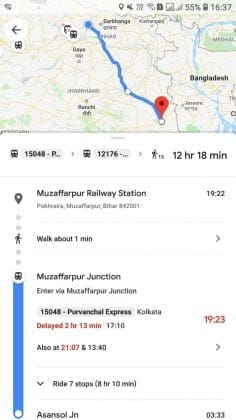 You can now check Live Train Status via Google Maps