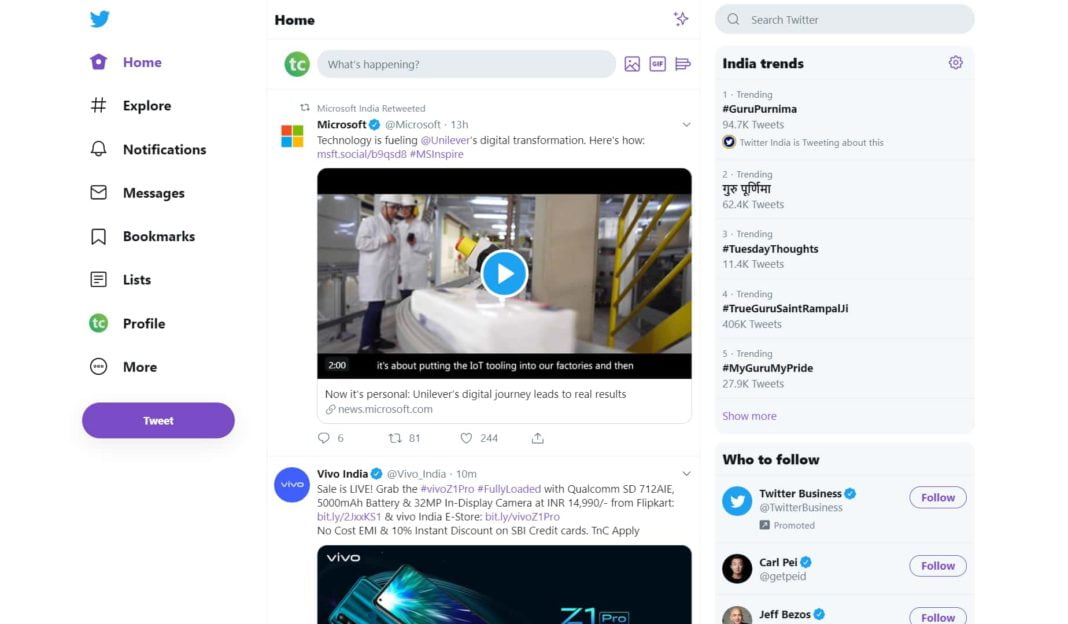 Twitter New Design Rolls Out Publicly for Everyone