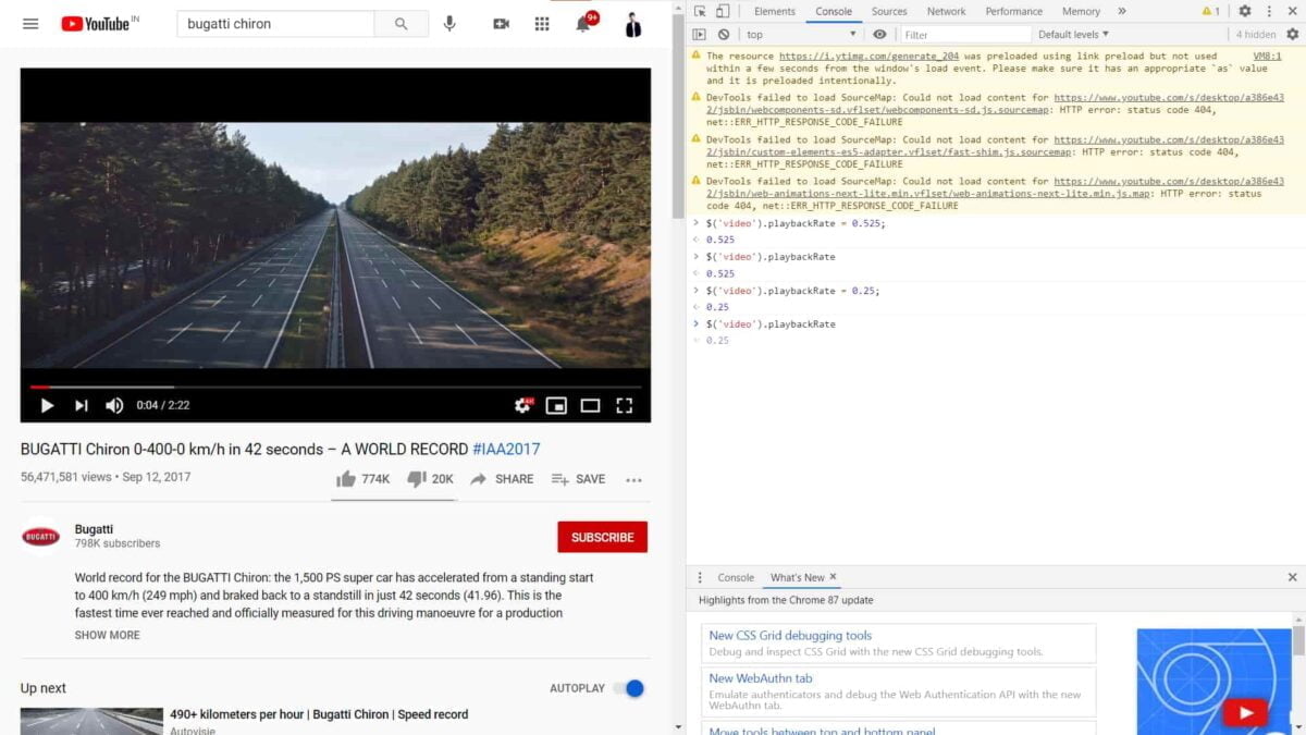 How to set Custom Playback Speed on YouTube?