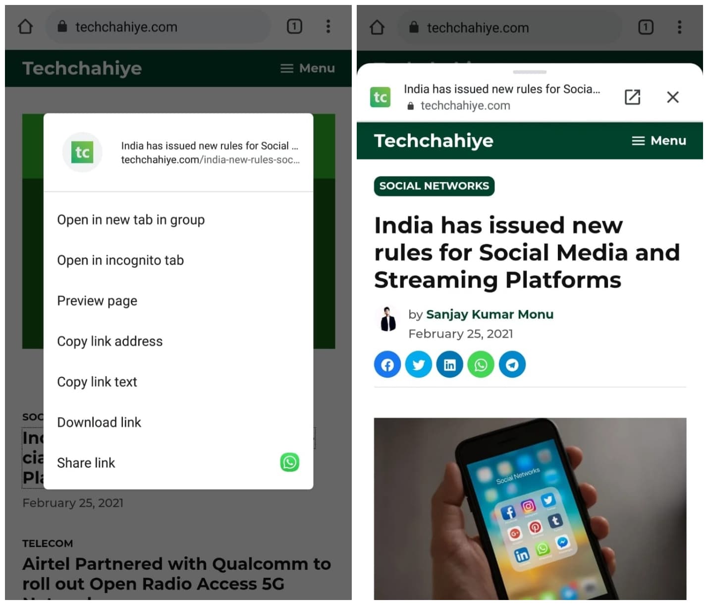 How To Preview Web Page Before Opening In Google Chrome For Android