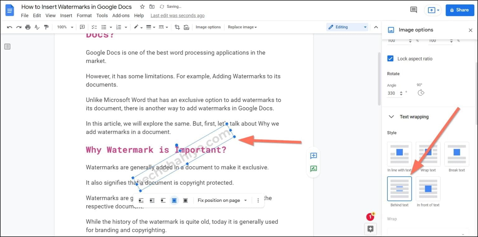 How to Insert Watermarks in Google Docs?